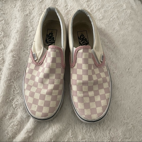 Shoes | Pink White Checkered Vans | Poshmark